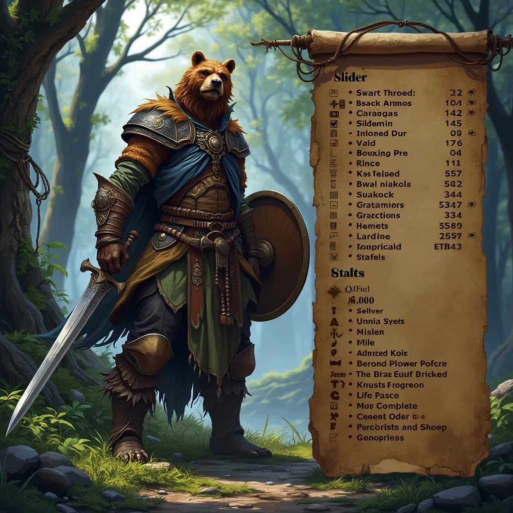 character inventory window with equipment such as... - FluxPro.art